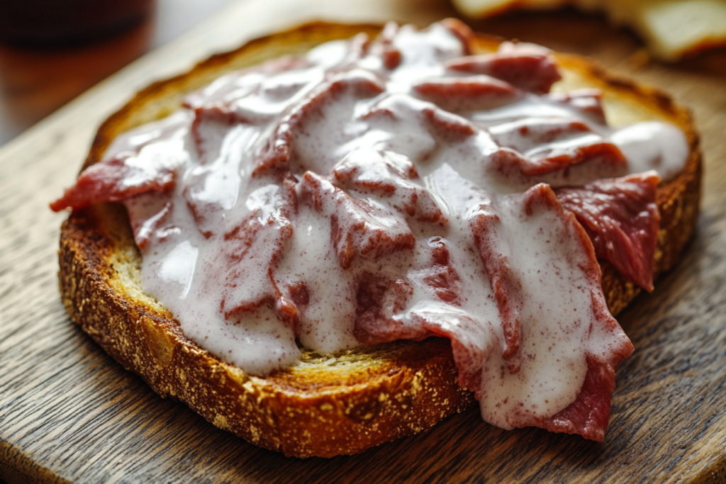 Creamed Chipped Beef on Toast - CookingFlash