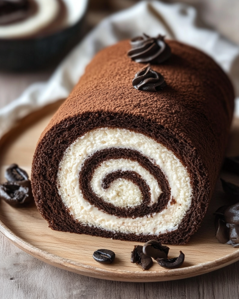 Mocha Roll Cake - CookingFlash