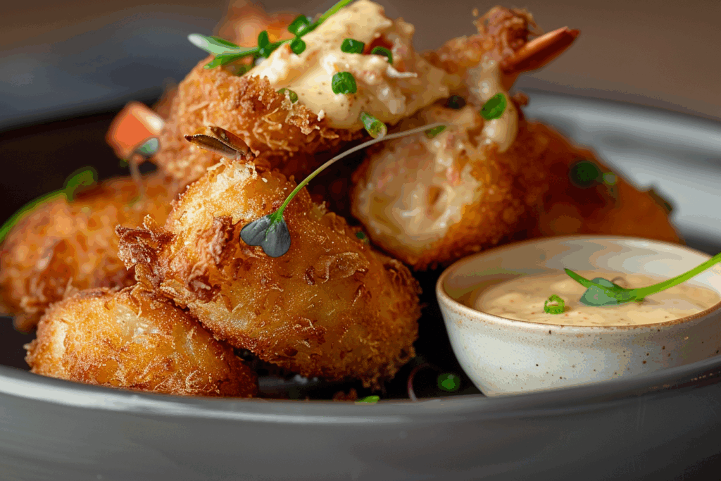 Crab Beignets with Remoulade Dipping Sauce - CookingFlash