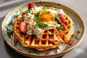 Egg Waffles with Goat Cheese - CookingFlash