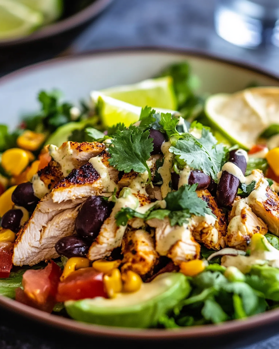 Cilantro Lime Chicken Taco Salad - CookingFlash
