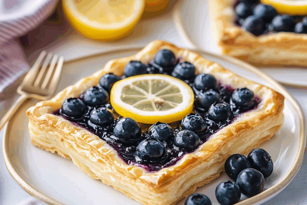 Brighten Your Dessert Table with Lemon-Blueberry Puff Pastry Tart