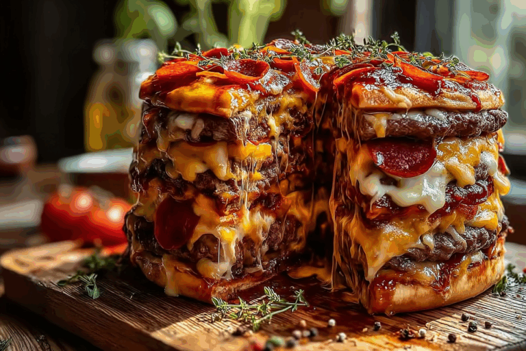 Ultimate Double Cheeseburger Pizza Stack – The Best Recipe
