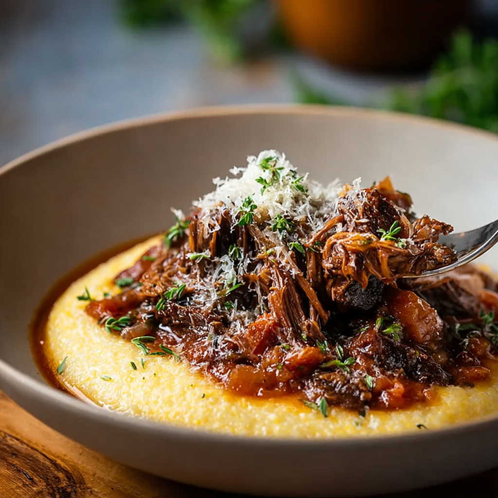 Beef Short Rib Ragu with Creamy Parmesan Polenta - CookingFlash